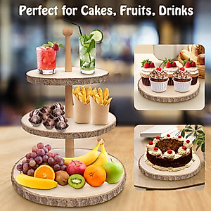 Cupcake Stand 3 Tier Cupcake Holder Wood Tiered Tray Rustic Cupcake Stand for Party/Wedding/Birthday/Baby Shower/Decor/Graduation