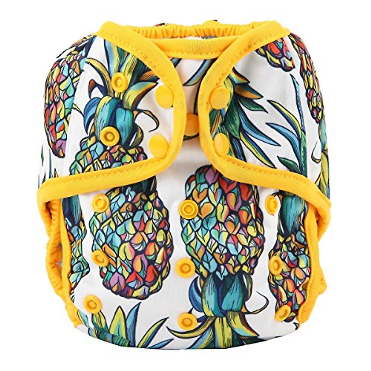 ReUseLife One Size Cloth Diaper Cover Snap with Double Gusset 3 Pack (Rose Pineapple Bloom)