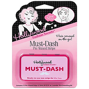 Hollywood Fashion Secrets Must Dash Pre-Waxed Strips, Quick & Efficient Hair Removal, 12 Strips