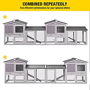 Aivituvin Chicken Coop for 4-6 Chickens Outdoor Duck House Wooden Quail Cage Hen Coop-Expandable Design