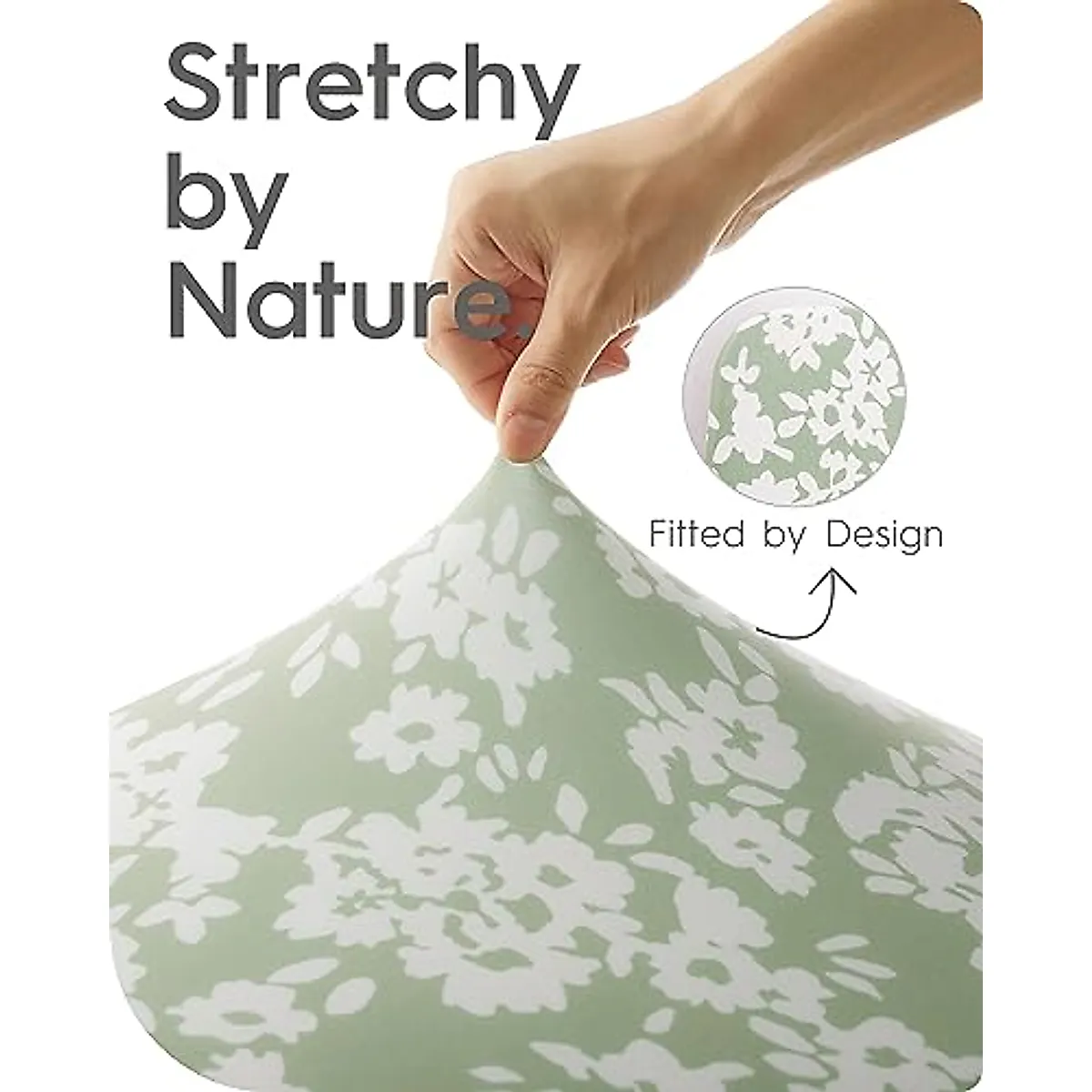 Graco Pack N Play Sheets Fitted, TotBasic Buttery Soft Portable Crib Sheets, Super Stretchy Jersey Cotton Pack and Play Sheet, Mini Crib Sheets Floral, 2 Pack Playard Sheets Cute Flower, Green & Pink