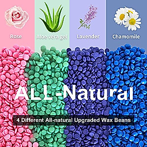 Wax Warmer Kit for Women Men, Hair Removal Waxing Kit with 4 Hard Wax Beans, Lacut Wax Pot for Bikini Brazilian Body Legs Eyebrows Armpits, Newest Diamond Appearance Wax Machine for Sensitive Skin (Pink)