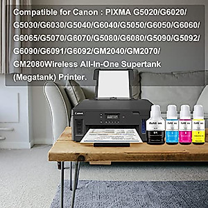 Primer Ink Compatible Canon GI-20 GI20 Refill Ink Kit for Canon PIXMA G5020 G6020 G7020 MegaTank Printers, 4-Pack Cyan