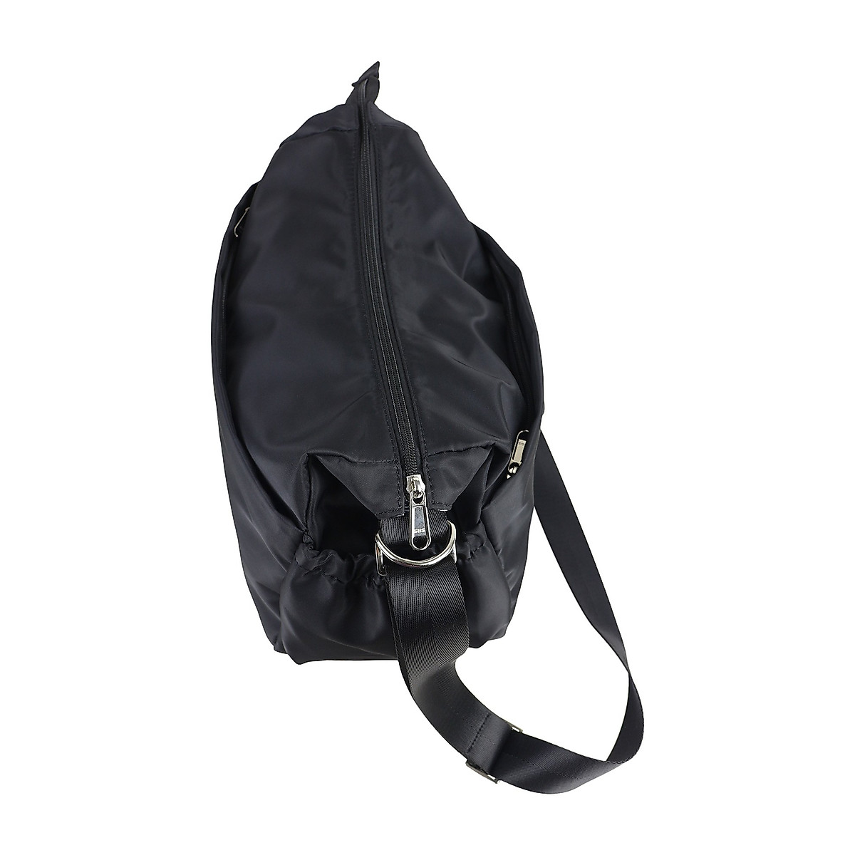 Purse Diaper Bag in Black Nylon with Matching Changing Pad Stroller Straps Premium Zippers 11 Pockets Insulated for Baby Bottles Crossbody Silver Tone Hardware Spacious Perfect for Moms on The Go