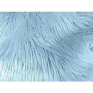 Faux Fur Luxury Shag Baby Blue 60 Inch Wide Fabric by The Yard (F.E.