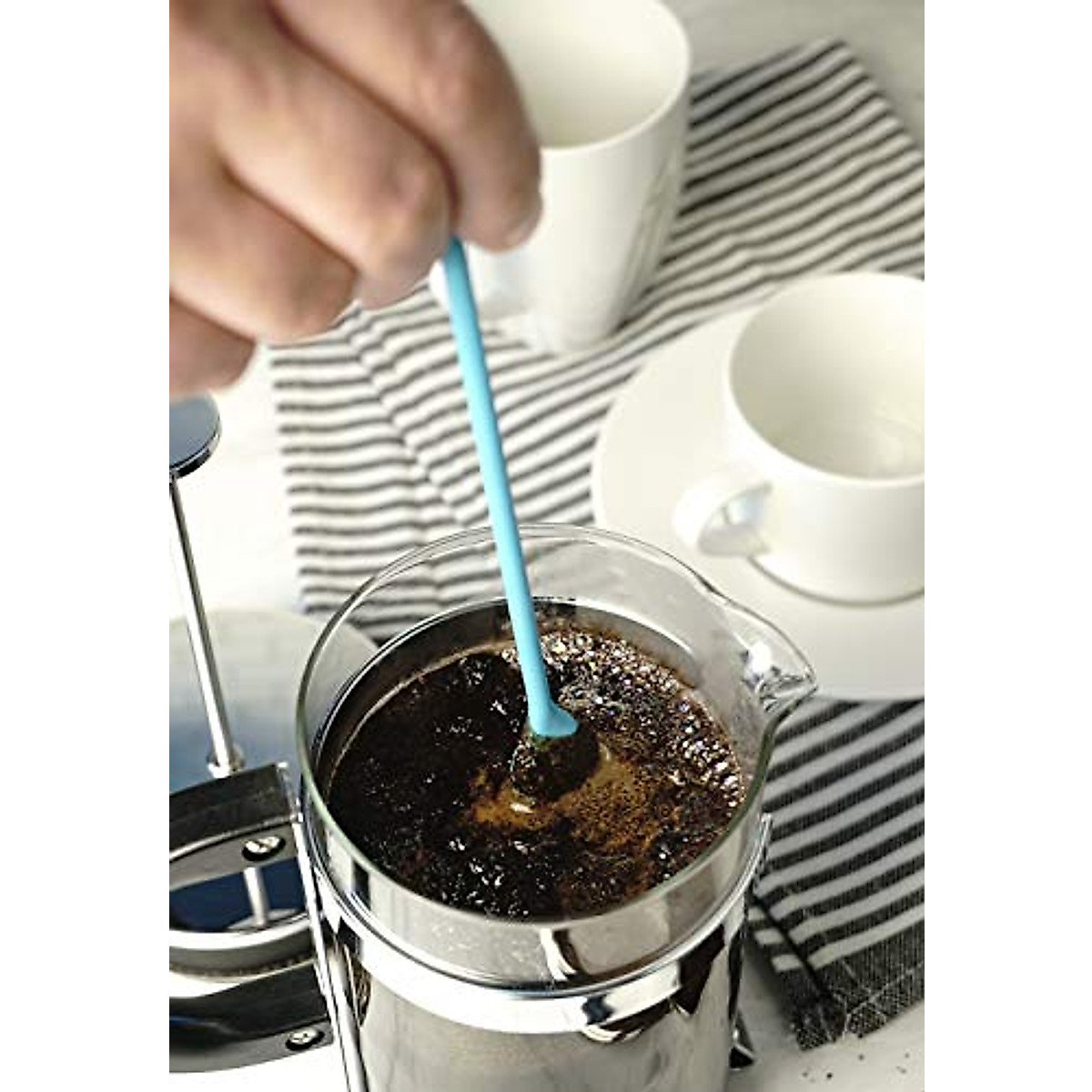 RSVP International Silicone Stir Spoons, 10 inch, Multi-Color | BPA-Free | Prefect for Stirring Drinks & Getting to the Bottom of Jars | Dishwasher Safe