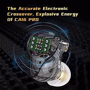 CCA CA16 PRO IEM Earphones 1DD+7BA Hybrid Driver in Ear Monitor Headphones HiFi Wired Earbud for Musicians Audiophiles Singers Music Lover