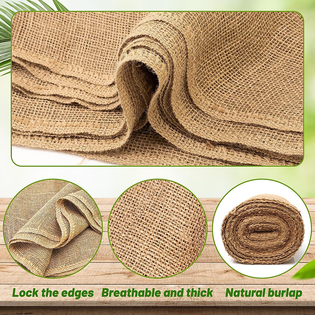 40" x 15 Feet Burlap Fabric Tree Wrap Roll Gardening Natural Burlap Fabric, Burlap Jute Fabric Blanket for Crafts Wedding Table Center Pieces Decoration Rustic Party Décor