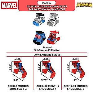 Marvel’s Spider-Man Baby Boys 12 Pack Sock Set (Newborn/Infant) 6-12 months
