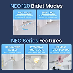 LUXE Bidet NEO 120 Blue and Elongated Toilet Seat Bundle