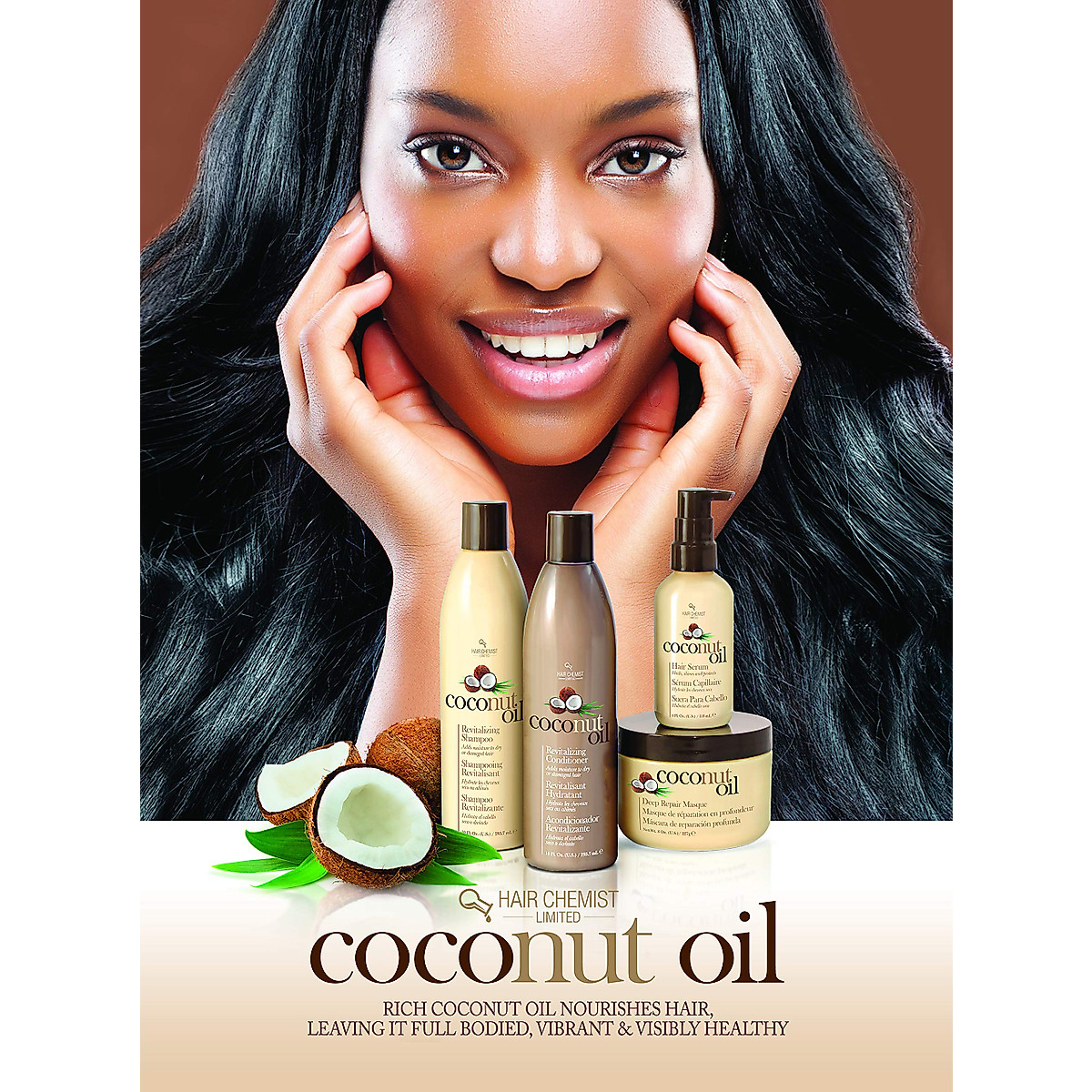 Hair Chemist Coconut Oil Revitalizing Shampoo 10 ounce and Conditioner 10 ounce