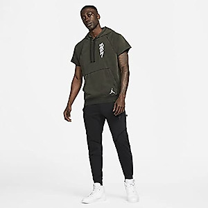 NIke Jordan Dri-FIT Zion Men's Cutoff Hoodie (Medium, Black/White)