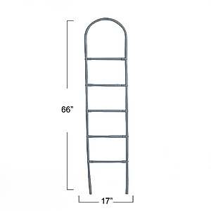 Creative Co-Op Decorative Bamboo Modern Towel Storage, Matte Grey Finish Blanket Ladder