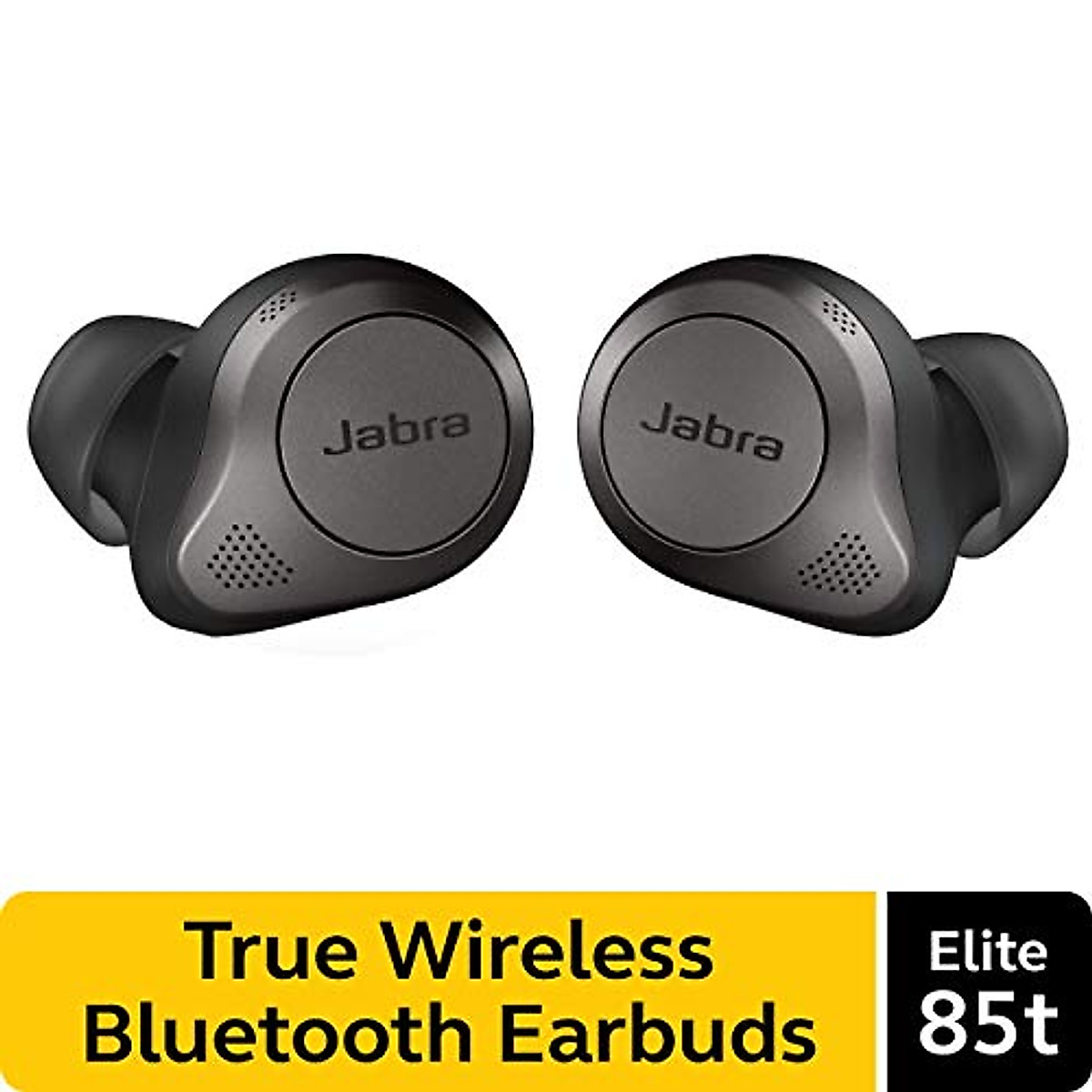 Jabra Elite 85t True Wireless Bluetooth Earbuds, Titanium Black – Advanced Noise-Cancelling Earbuds with Charging Case (Renewed)