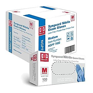 Basic Medical Blue Nitrile Exam Gloves - Latex-Free & Powder-Free - NGPF-7002 (Case of 1,000), Medium