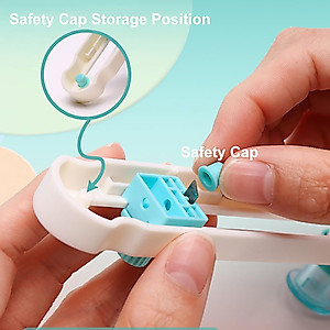 Circe Cutter for Paper Crafting Circular Cutter Tool Rotary Compass Circle Cutter Adjustable Cutting Diameter Ranges from 3/4 in to 8 in (Cyan & White, Mini)