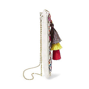 Steve Madden Breza Colorful Embroidered Large Clutch Crossbody, Natural/Multi