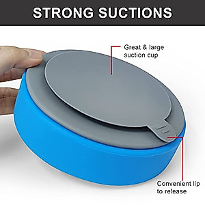 KVK Silicone Toddler Bowls 2 Set 4 Bowls with Suction Cups, Food Grade Baby Bowls with Lid for Kids Infant Children, Little Bowls On The Go, Pink