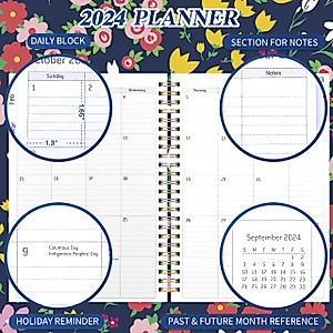 2024 Academic Planner - Planner 2024 Weekly & Monthly Planner with Tabs, 6.3" x 8.5", Jan 2024-Dec 2024, Daily Planner Yearly Agenda Calendar Organizer