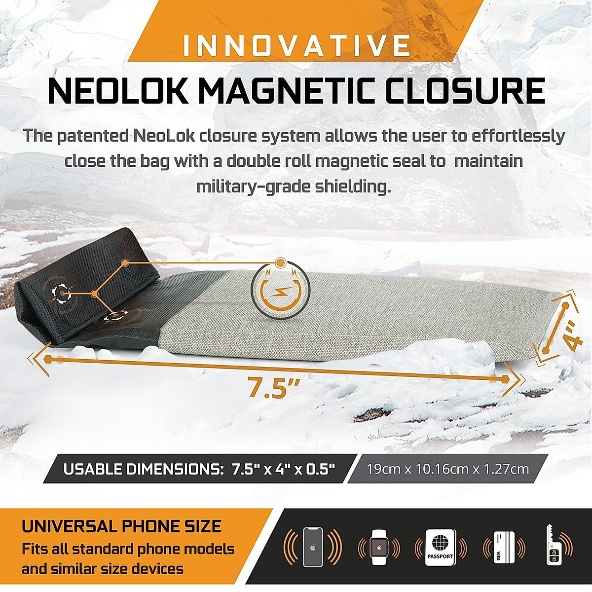 Mission Darkness Dry Shield Faraday Phone Sleeve // Slim Waterproof Dry Bag for Cell Phones + RF Shielding Liner // Signal Blocking, Anti-tracking, EMP Shield, Data Privacy, Electronic Device Security