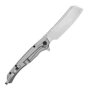 Kershaw Strata Cleaver Pocket Knife, D2 Steel, 4 inch Blade, Stonewashed Finish, Pocketclip