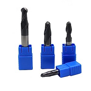 4mm 6mm 8mm 10mm 2 Flute HRC50 Rolling Mill Ball Milled Tungsten Carbide Spiral Drill Milling Cutter Ball Head Ball End Mill - ( Dimensions: R2.5X10XD6X50L/ Cutting Edge Length: 10PC )