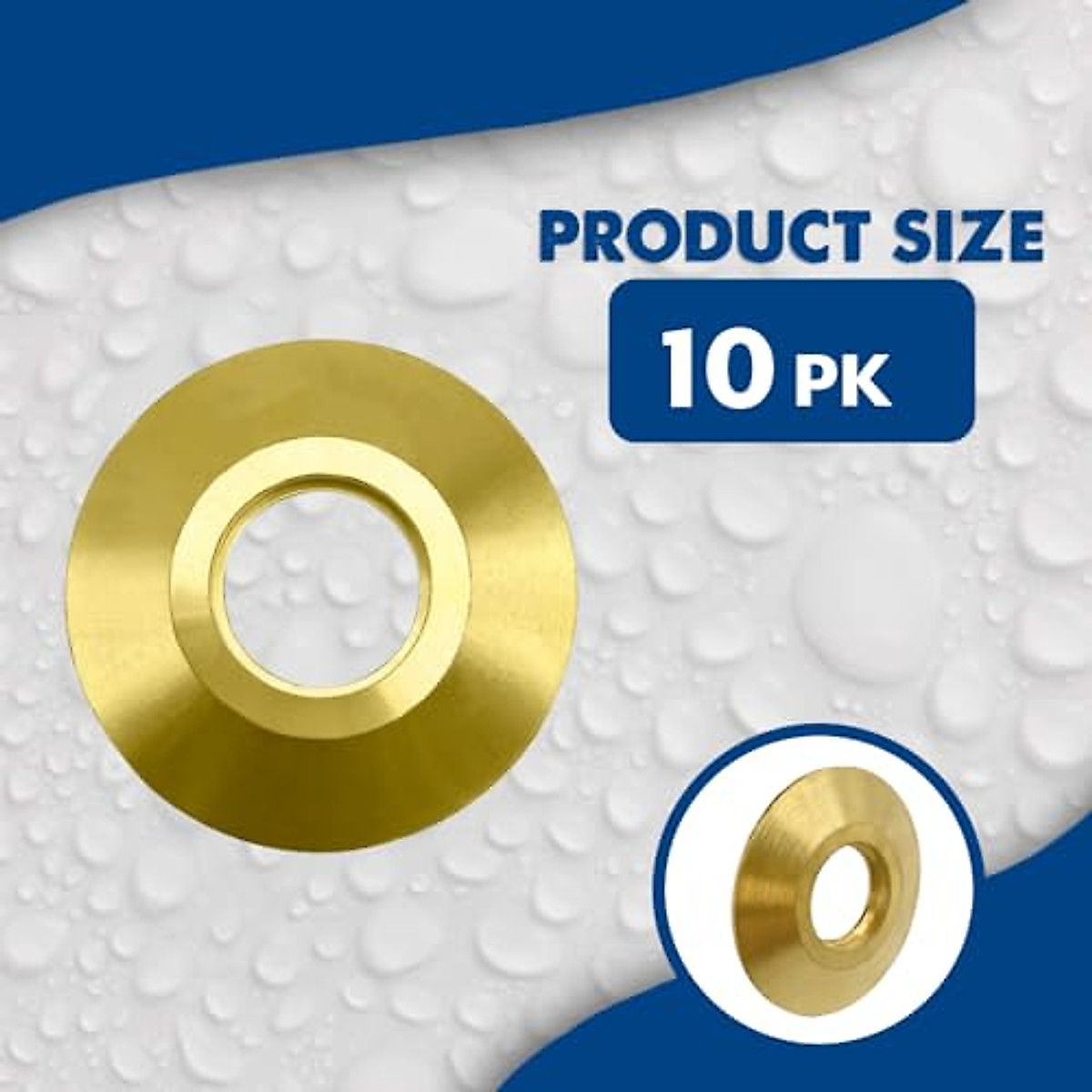 Poolzilla Pool Safety Cover Brass Beauty Collar Disc Rings - 10 Pack - Universal Fit