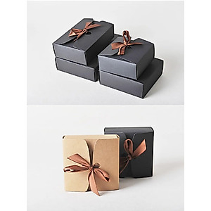 MODADA Gift Bags Square Kraft Paper Box Cardboard Packaging Valentine's Day Wedding Birthday Party Gift Box With Ribbons Candy Storage 30Pcs (Color : Red, Size : 14x14x5cm)