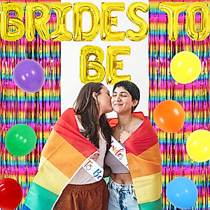 Lesbian Bachelorette Party Decorations, Brides To Be Balloons, LGBTQ Bachelorette Party Decorations, Lesbian Wedding Engagement Decorations Mrs & Mrs Bridal Shower