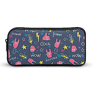 Colorful Rock Hands Pencil Case Makeup Bag Big Capacity Pouch Organizer for Office College