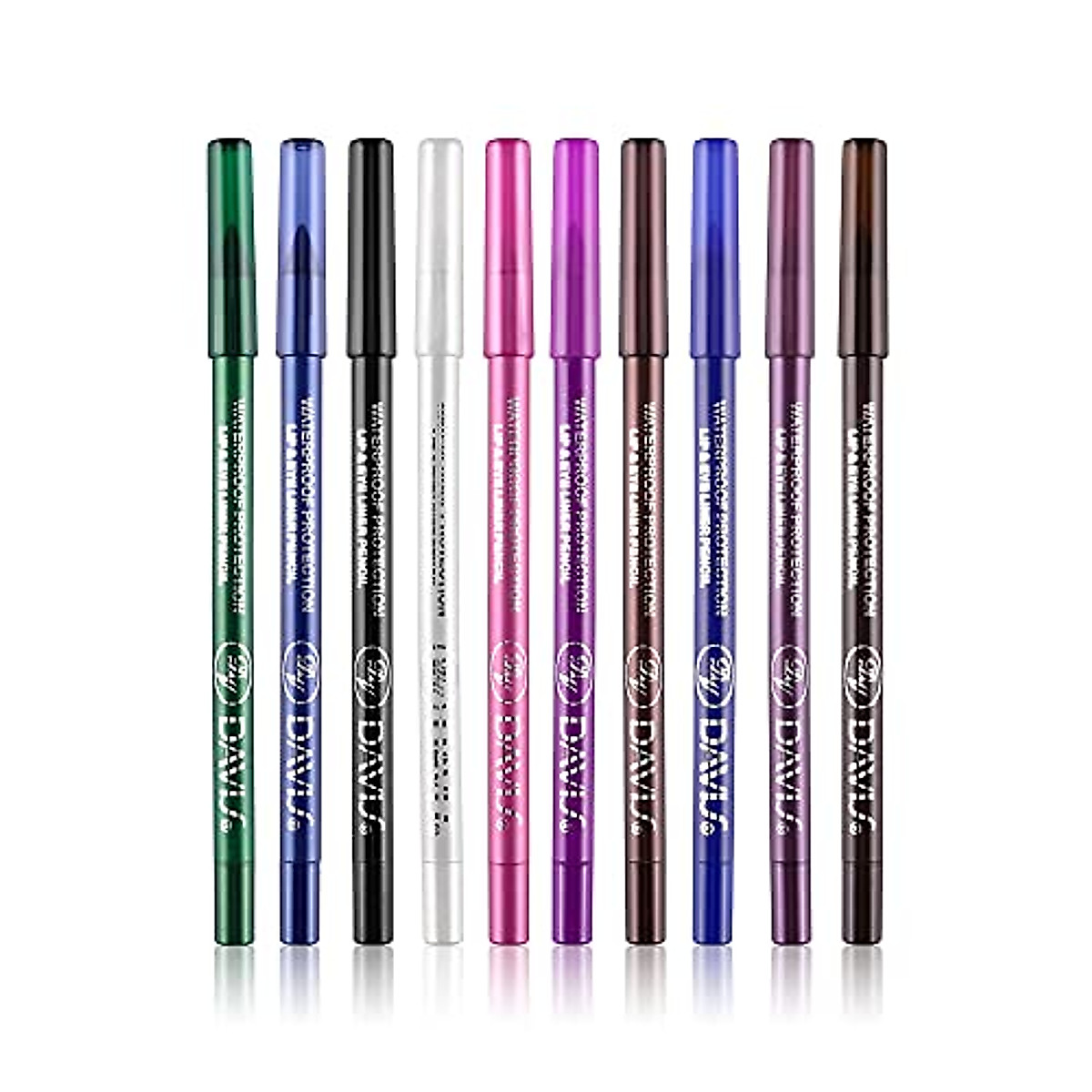 Wismee 10 Colors Eye liner Pen Colorful Set Professional Pearl Eye liner Kit Soft Metallic Eye liner Eyeshadow Pencil Long Lasting Eye liner Pen Cosmetic Kit Eyes Makeup Set for Women