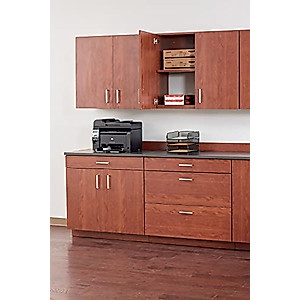 Safco Products 1701MH Modular Hospitality Breakroom Base Cabinet, 2 Doors/1 Drawer/1 Adjustable Shelf, Mahogany Base/Rustic Slate Top