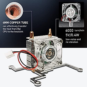 Pibiger Raspberry Pi 4 Cooling Fan Ice Tower Cooler CPU Heatsink Kit for Raspberry Pi 4 Model B Compatible with Raspberry Pi 3B+, Pi 3B