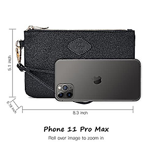 Wristlet Purse for Women, Clutch Purse Beach Bag for Summer (Black)…