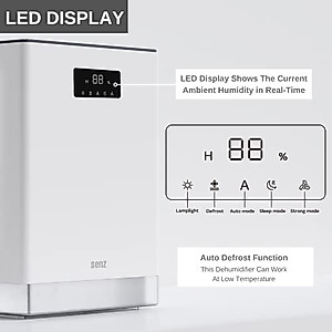 SenzTronics 3000ml(102oz) Dehumidifier, Up to 4500 Cubic Feet (500 Sq.ft) Dehumidifiers for Home Portable Ultra Quiet Small Dehumidifier with Auto-Off for Basement Bedroom Bathroom Closet RV