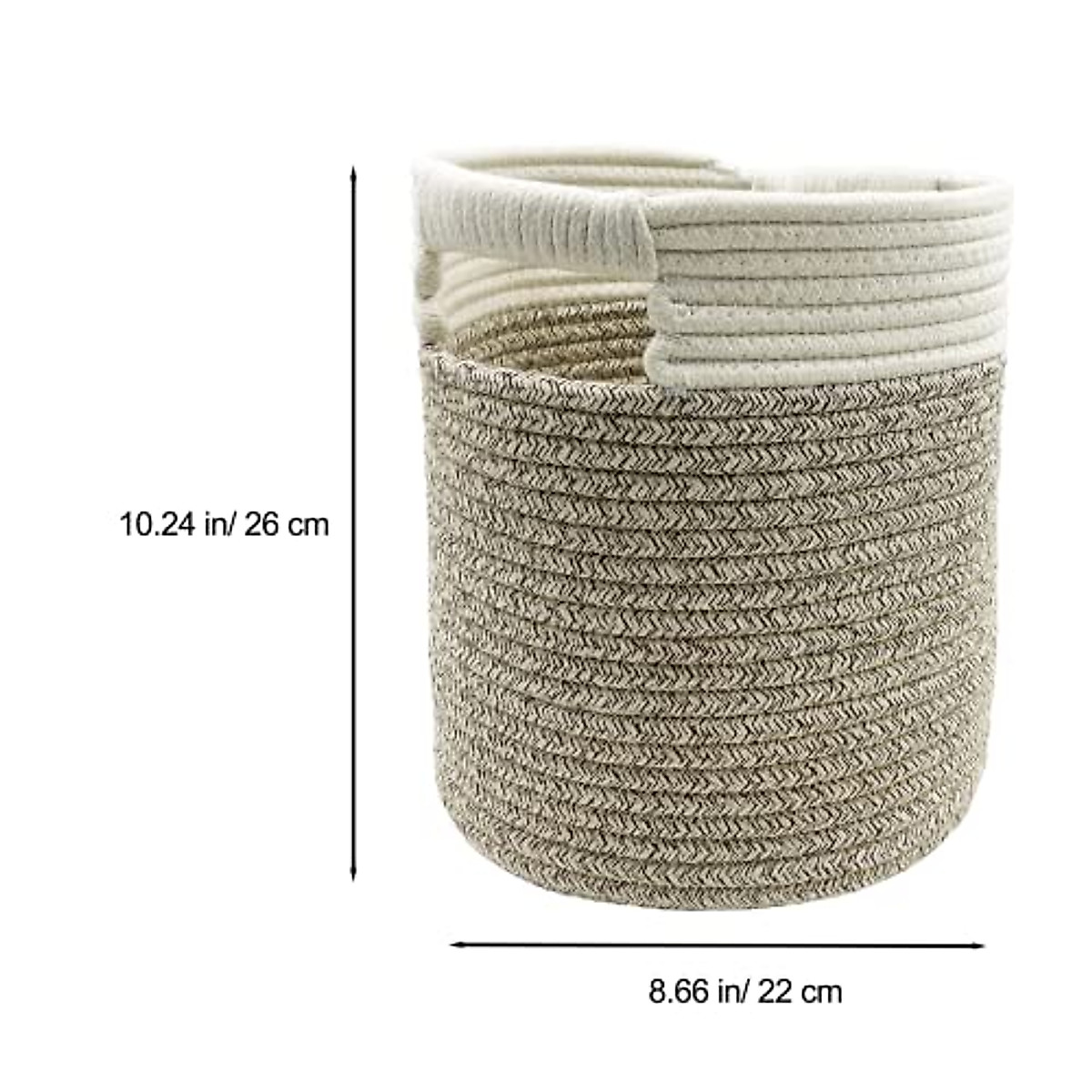 SOQKEEN Woven Cube Storage Basket 2 PCS Bathroom Cotton Rope Storage Organizer Bins with Handles Baby Kids Versatile Hamper for Shelves Laundry Nursery(Light Brown)