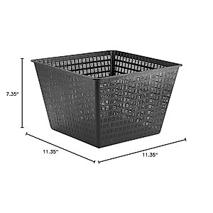 Little Giant 566556 UPB-1212-PW Square Aquatic Plant Basket for Ponds, 11.35 inches Square x 7.35 inches high, Black, 566556