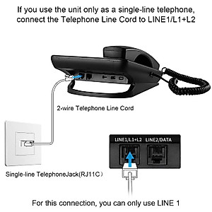 Ornin 2-Line Corded Telephone Systems for Small Business and House, Desk Phone Only (Black)
