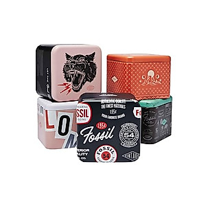 Fossil Men's Machine Quartz Stainless Steel and Leather Three-Hand Watch, Color: Smoke, Amber (Model: FS5900)