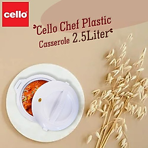 Cello Chef Deluxe Hot-Pot Insulated Casserole Food Warmer/Cooler, 2.5-Liter, Stainless Steel, White