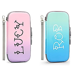 Pink Carry Made Case For Nintendo Switch/Switch OLED Console Custom Name Case with 10 Games Cartridges Protective Hearts 3D Name NC5