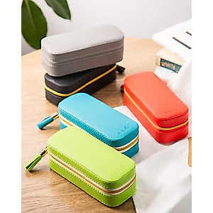 SANQIANWAN Small Jewelry Travel Organizer Box with PU Leather Portable Jewelry Storage Case for Necklace Rings Earrings, Tassels design of jewely case gifts for mother, Girlfriend and lover,16.5*7.5*6