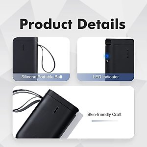 YuLinca Label Maker D11 with Tape, Wireless Bluetooth Portable Sticker Labels Printer 10-15mm Label Width Compatible with iOS & Android for Home & Office (Black)