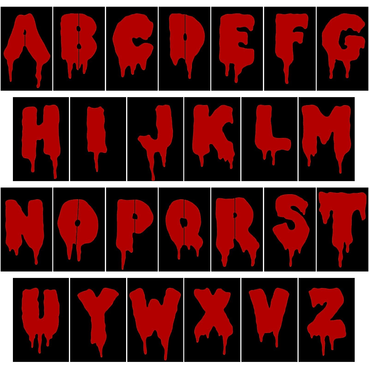 26pcs Halloween Letter Stencils Alphabet Painting Stencil Reusable DIY Drawing Letter Stencil for Painting on Wood Canvas Template Paint Stencils for Crafts Fabric Home Décor (4 Inch)