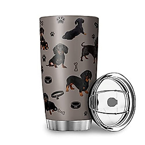 WmhrYpzhL Dachshund Travel Mug Dog Coffee Cup Stainless Steel Insulation Tumbler with Lid For Home Office School Outdoor Gifts Dachshund