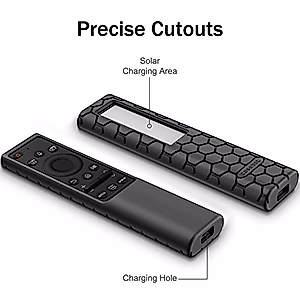 Fintie Protective Case for Samsung Smart Solar Cell Remote Control 2021 BN59-01357 BN59-01363, Light Weight Kids-Friendly Anti Slip Shock Proof Silicone Cover, Black