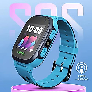 Children's Phone Watch Smart Positioning IPX7 Swimming-Grade Waterproof Photo Multi-Function Two-Way Call Smart Watch Blue Halloween Window Decorations 204