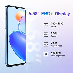 CUBOT P80 Unlocked Cell Phone,16GB RAM+256GB ROM,MT8788 Octa-core Android 13 Mobile Phone,6.58" FHD+ Display,5200mAh 2-Day Battery,48MP+24MP Camera,4G Dual Sim Smartphone with Headphone,NFC (Purple)