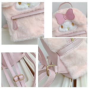 Cute Cartoon Bag with Plush Pendant Backpack for Girls, Anime Accessories Kawaii mini Backpack