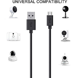 MOYEEL 42.5Ft(13M) Power Extension Cable for Wyze Cam/Wyze Cam Pan, Blink Mini/Blink XT Cam, Yi Camera, NestCam Indoor and Quick Charge Power for Home Security Camera (Black) (1 Pack)